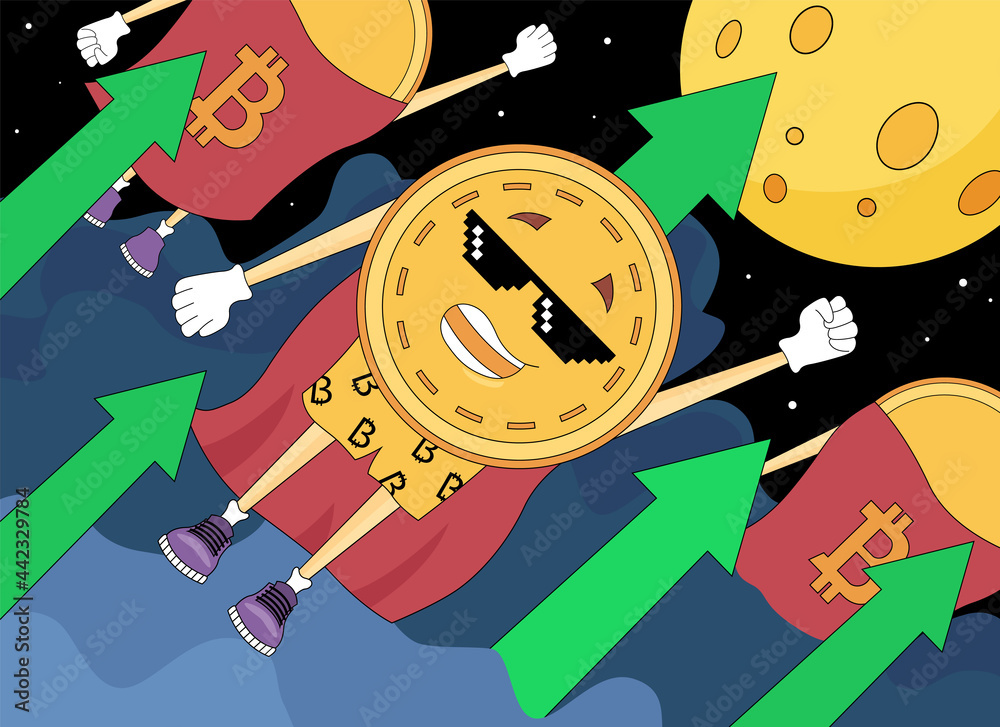 Bitcoin going to the moon. Bullish market and market domination of ...