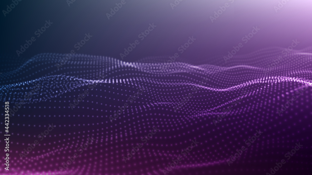 Artificial intelligence concept. Big data visualization. Blue cyber ...