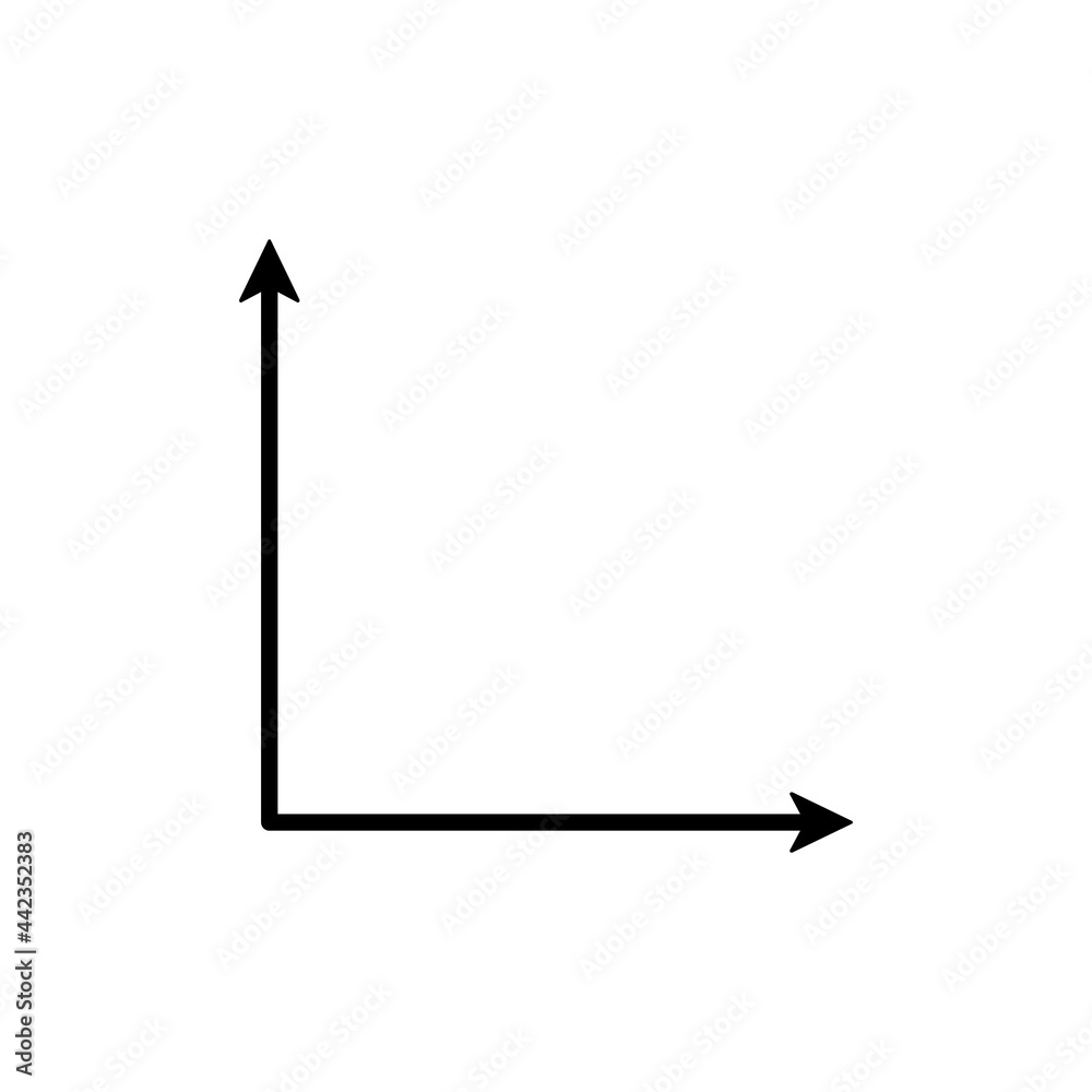 Empty coordinate system icon. X and Y axis. Place for business ...