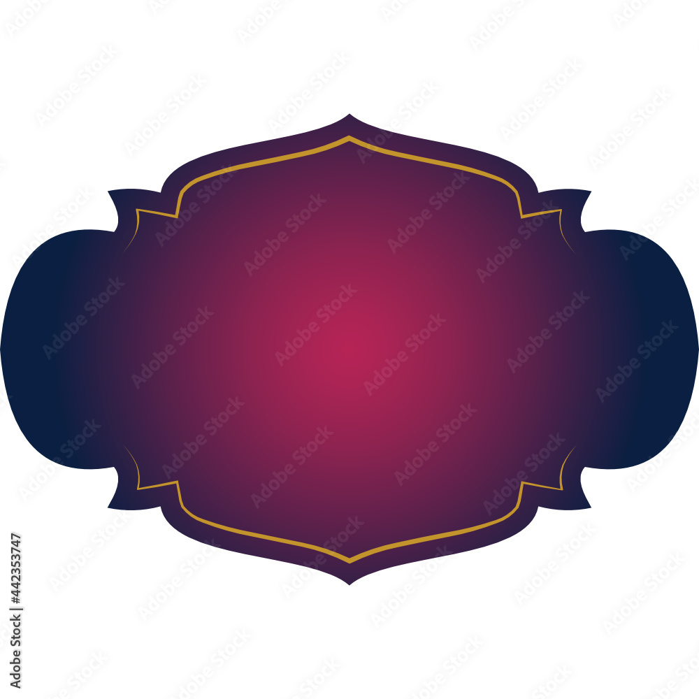 Text label shape for Muslim traditional events. Mosque arch background ...