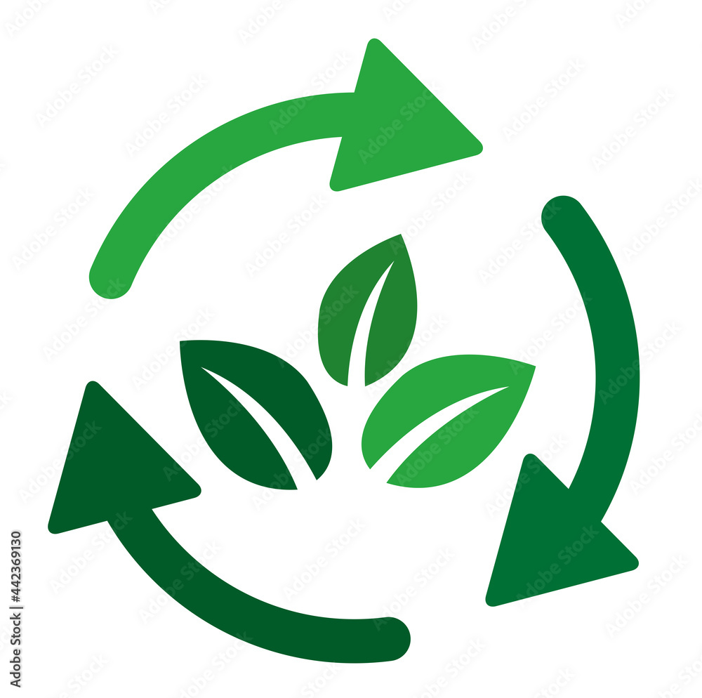 picto compost recyclage feuilles 3 Stock Vector | Adobe Stock