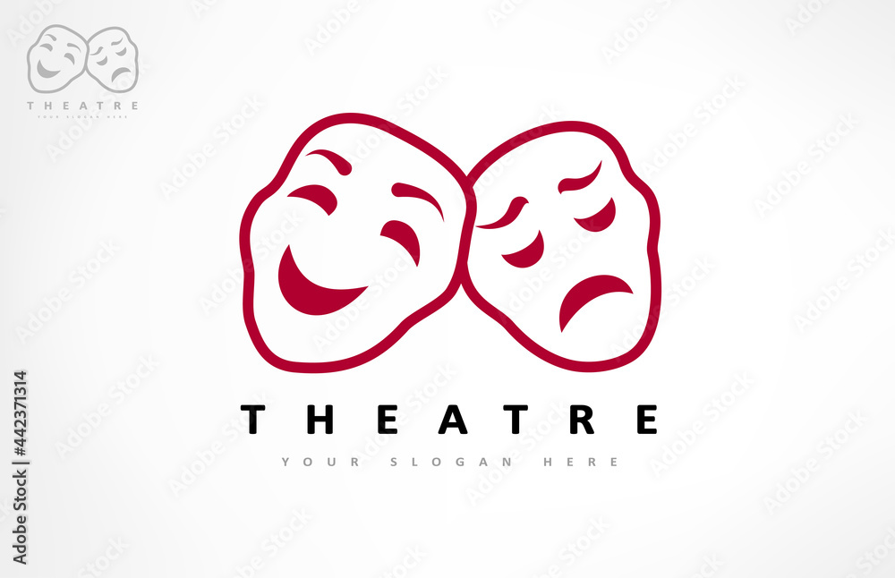 Theater masks logo vector. Theater and acting design. Stock Vector ...
