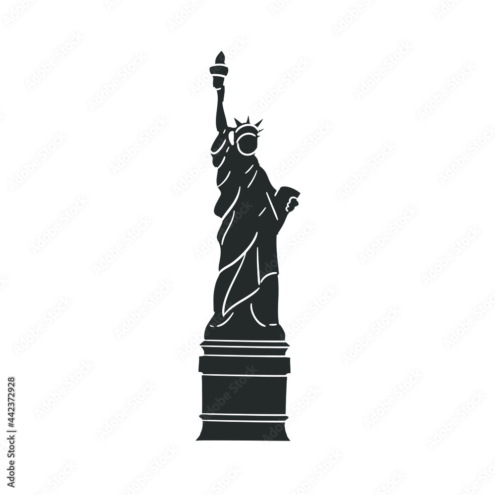 Statue of Liberty Icon Silhouette Illustration. America Vector Graphic ...