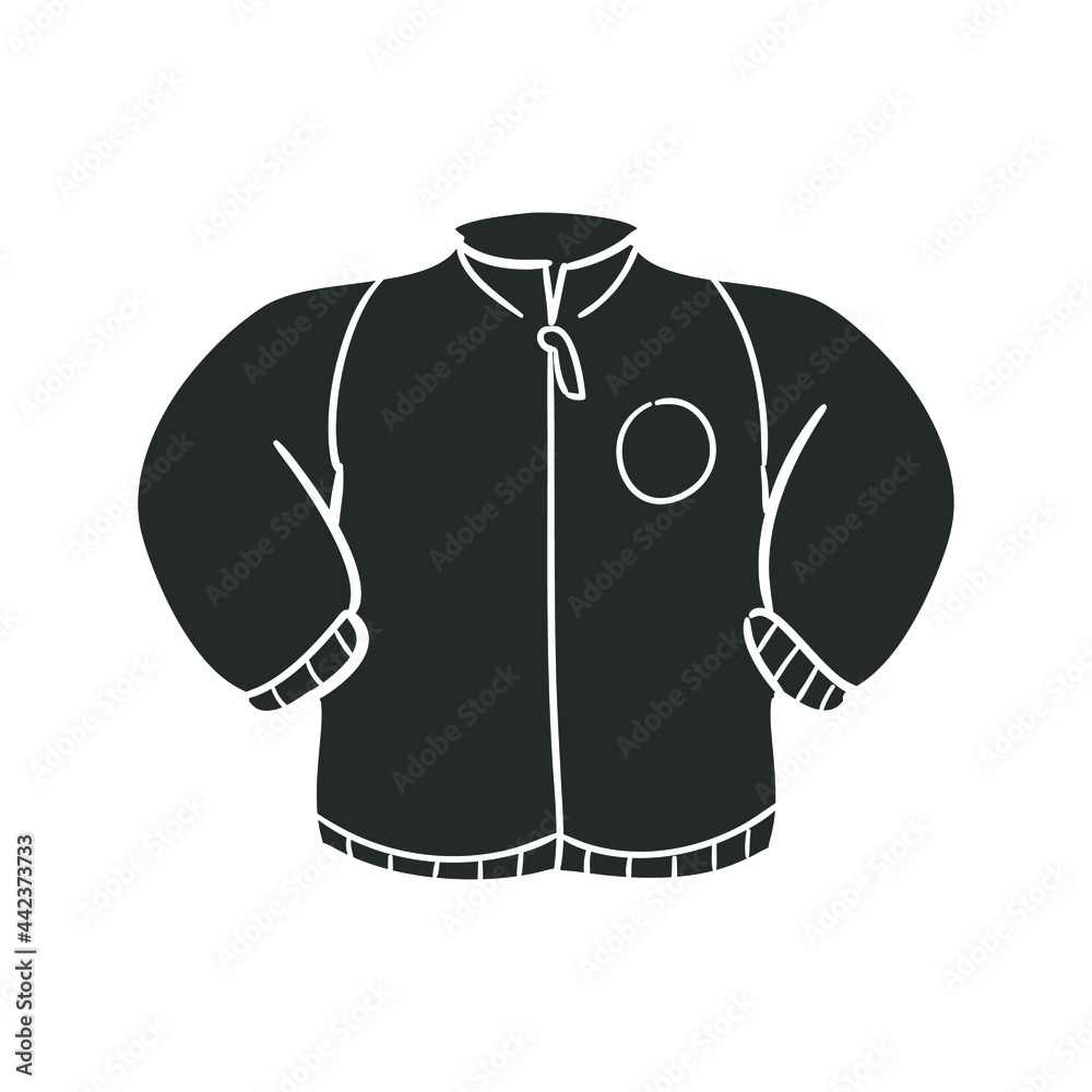 School Jacket Icon Silhouette Illustration. Uniform College Vector ...