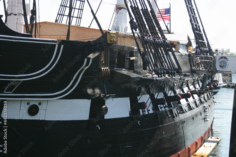 Gun Deck of the USS Frigate Constitution Old Ironsides Stock Photo ...