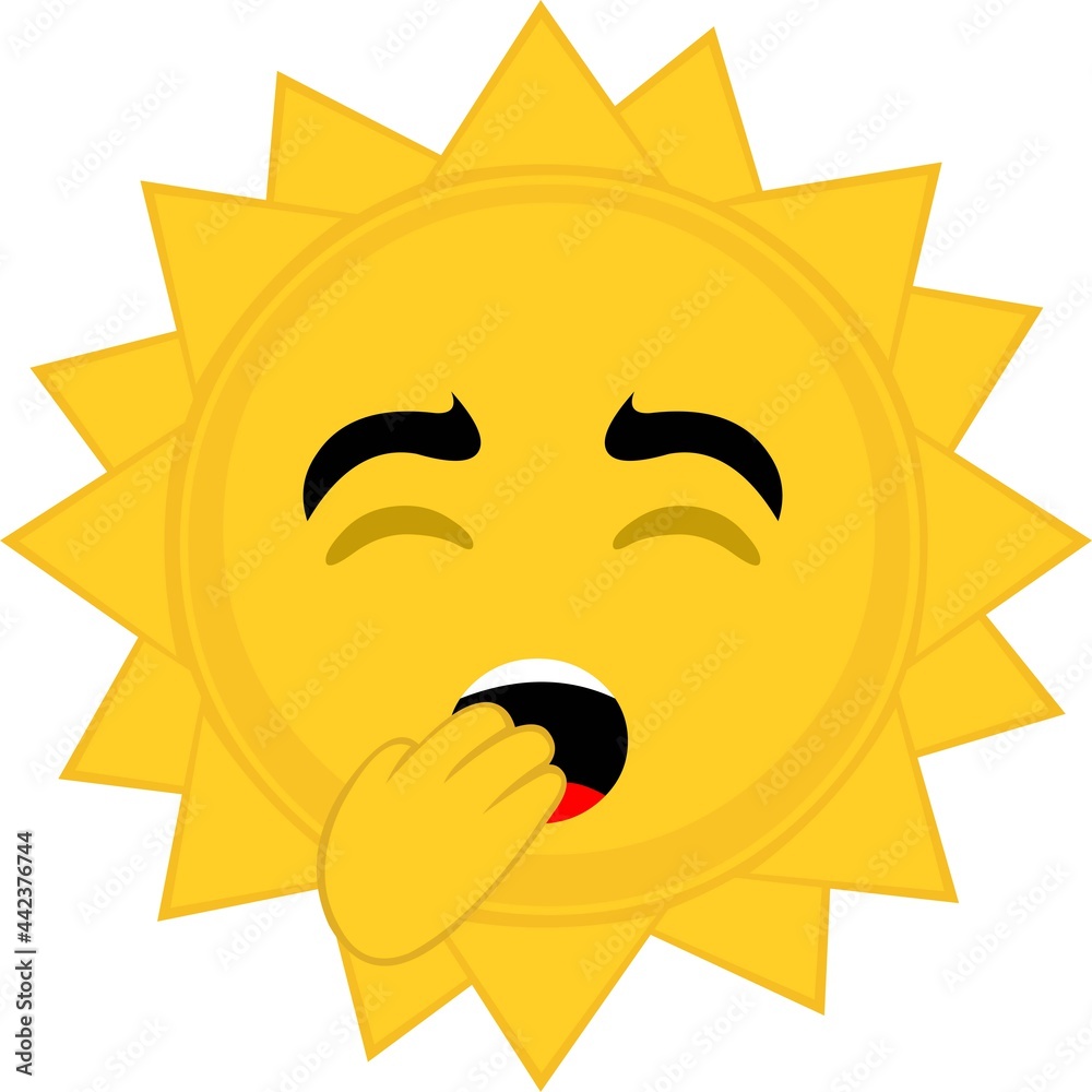 Vetor de Vector emoticon illustration of a cartoon character of the sun ...