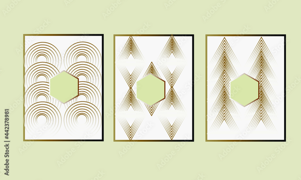 Modern white and black and gold pattern art deco geometry style texture ...