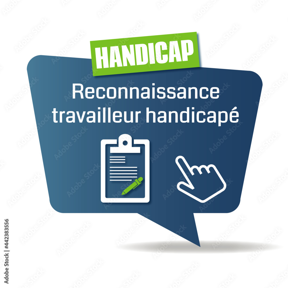 Logo reconnaissance travailleur handicapé. Stock Vector | Adobe Stock