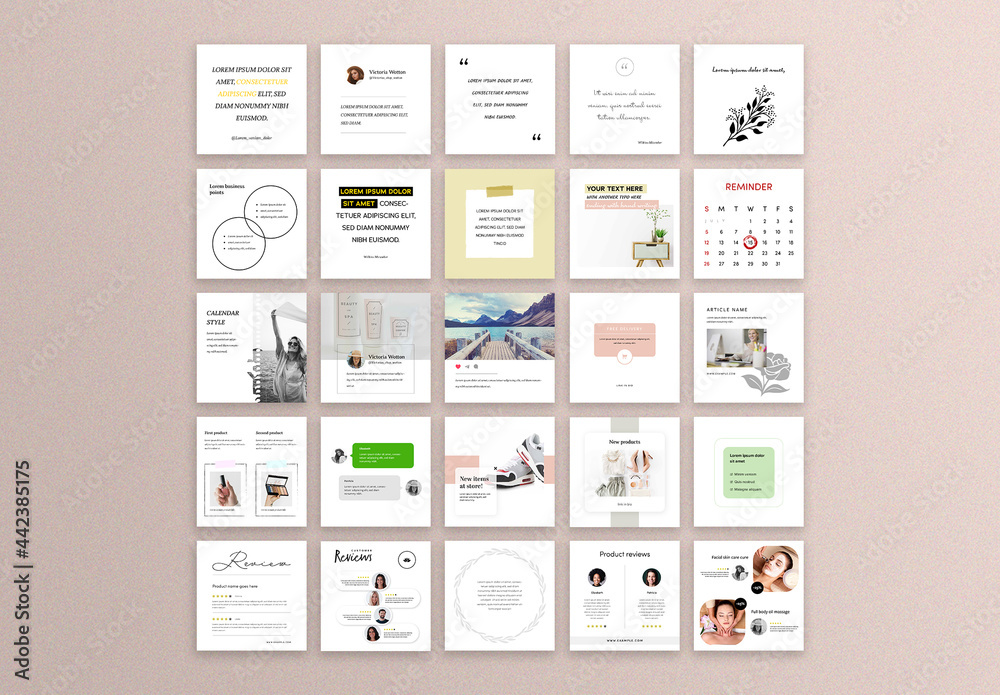 25 Social Media Layouts for Influencers and Bloggers Stock Template ...