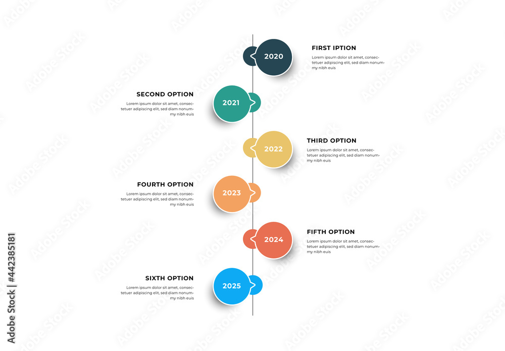 Clean Infographic Timeline Layout with Annual Values Stock Template ...
