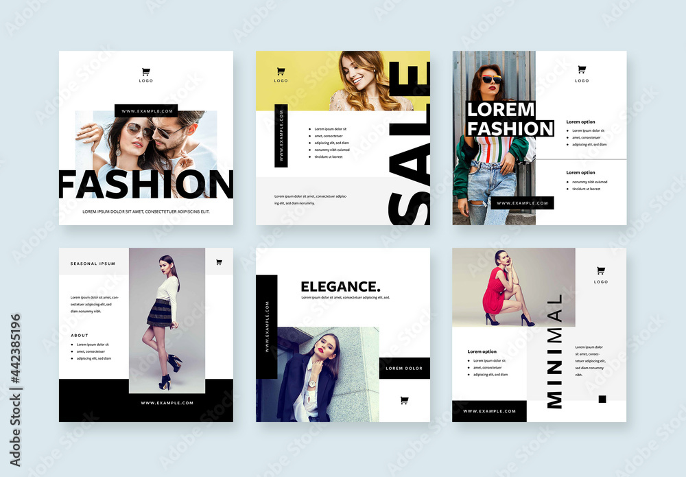 Modern Fashion Social Media Post Layouts Stock Template | Adobe Stock