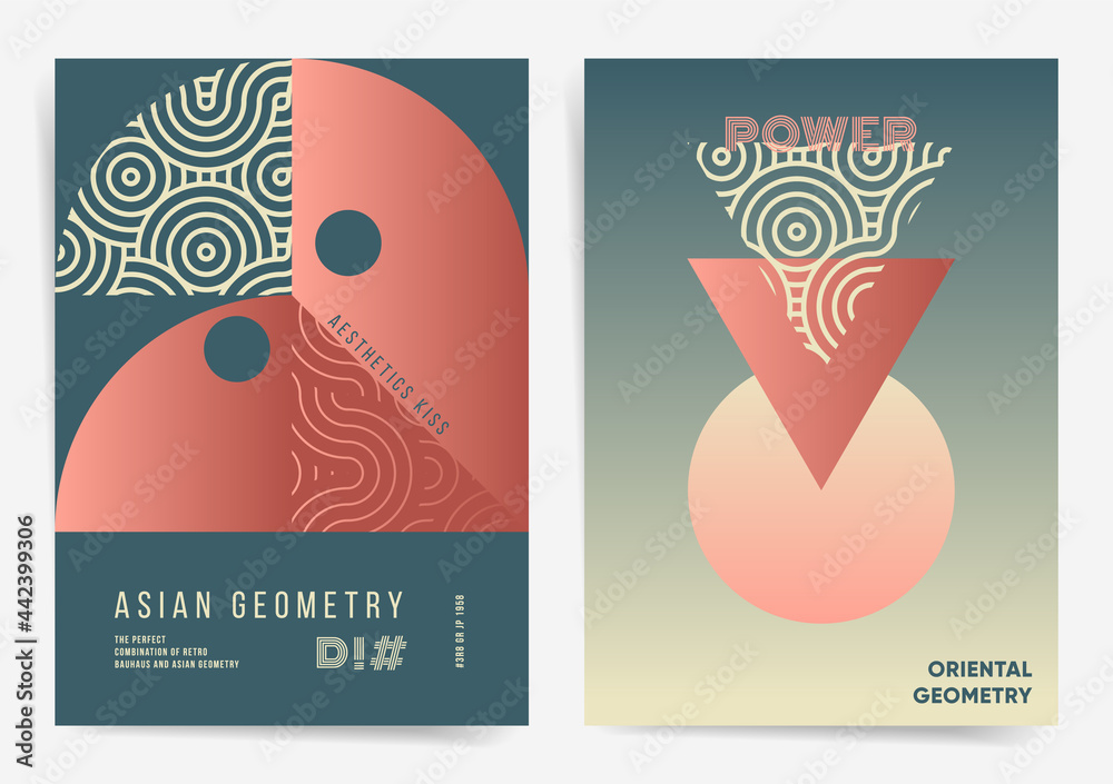Modern art triangle geometric poster template set. Best for web art ...