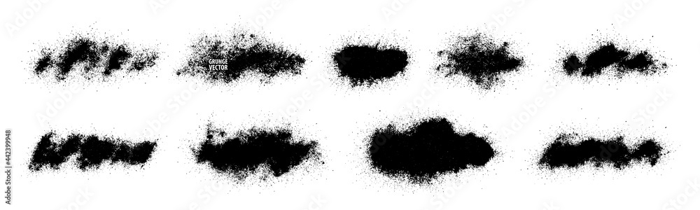 Grunge powder stains . Splatter set. Abstract backdrops. Powder texture ...