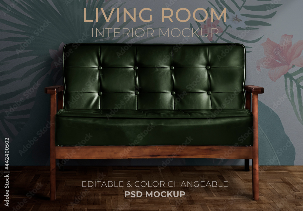 Editable Leather Sofa Mockup Stock Template | Adobe Stock