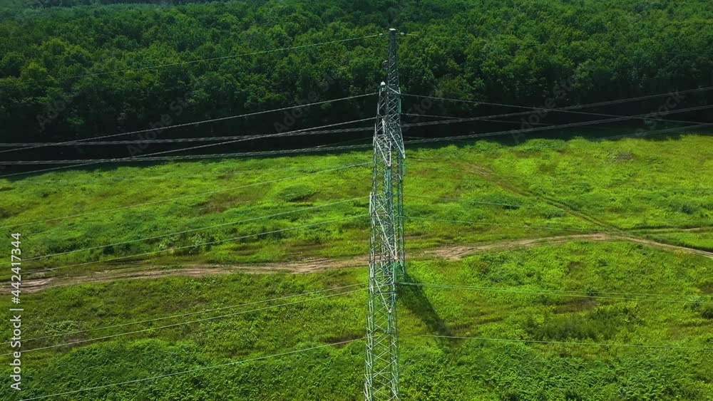 Large Transmission Towers in the Countryside. Different Types of ...