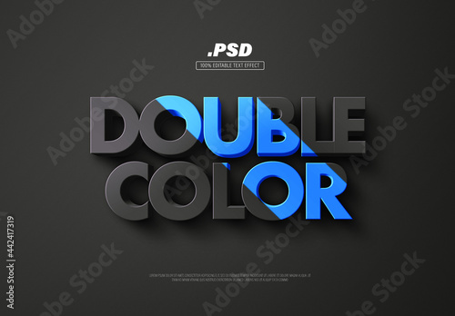 Double Color 3D Text Effect Stock Template | Adobe Stock
