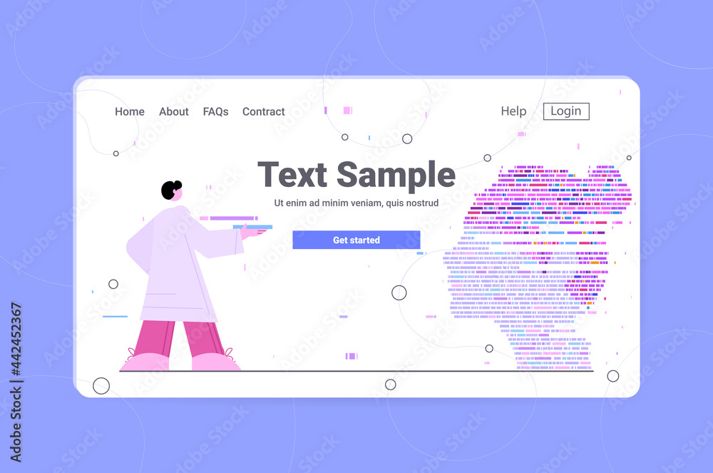 dna test infographic big genomic data with woman face genome sequence ...