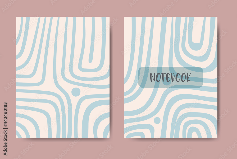Stockvector Personal diary template set, with abstract boho ...