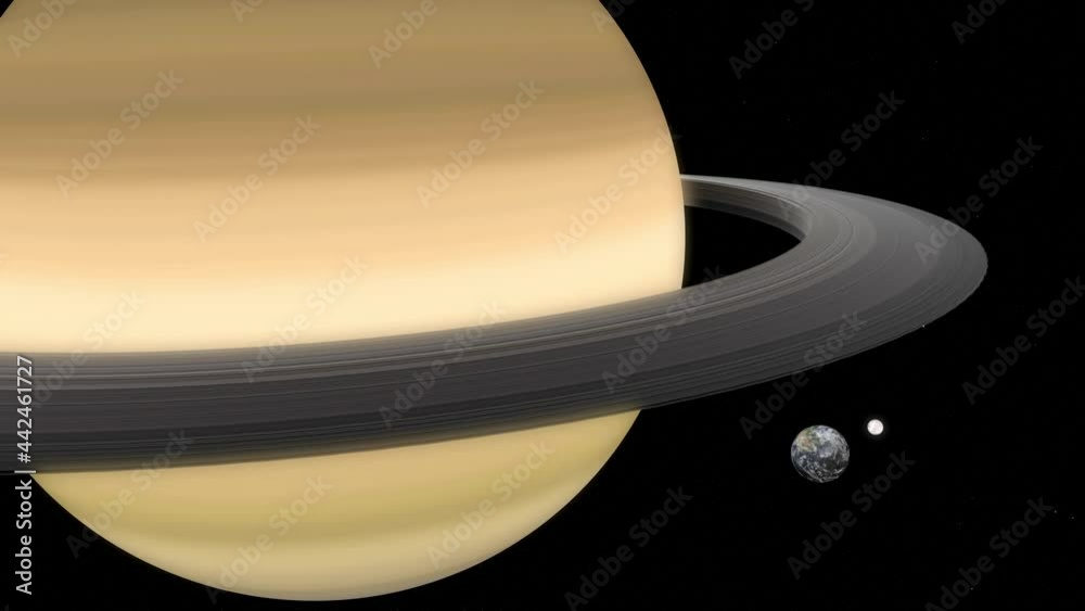 Earth-moon and planet Saturn comparison, Saturn is the sixth planet ...
