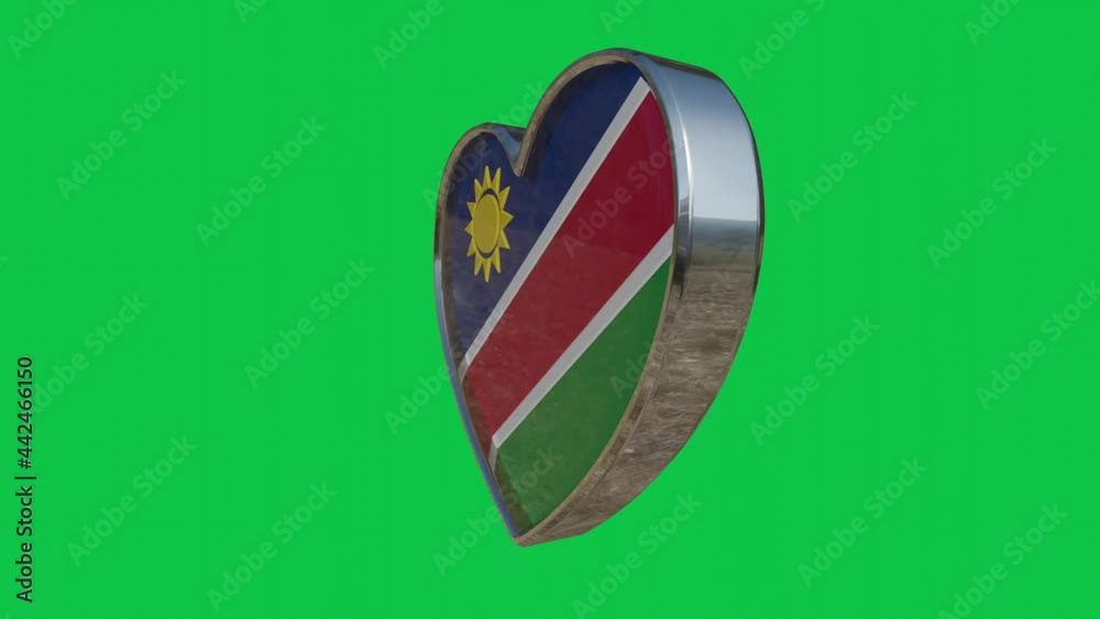 Vidéo Stock Flag of the Namibia in the shape of 3D heart.Looped video ...