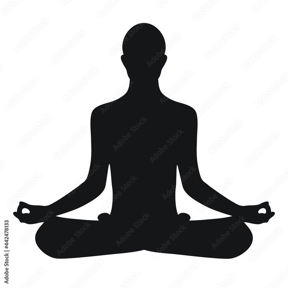 Yoga Pose Silhouette Vector Illustration Isolated On White Background