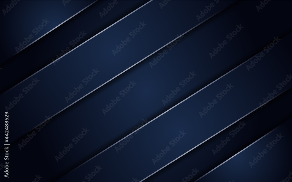 Abstract dark blue background with metallic line. Long Horizontal ...