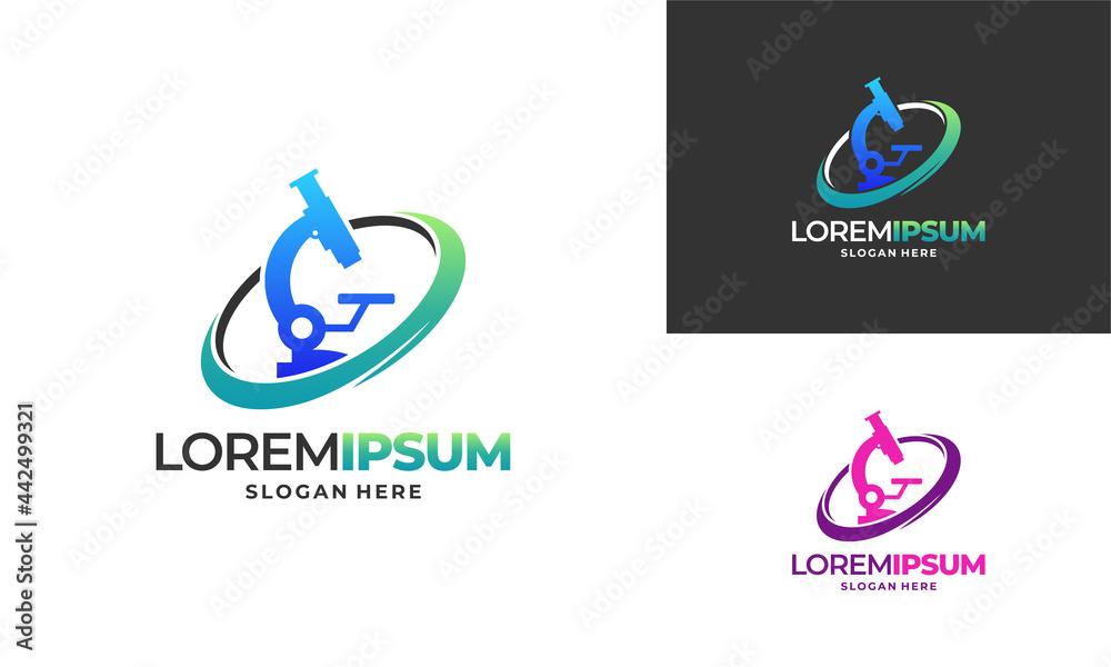 Microscope Lab Logo Template Design, Science logo icon template vector ...