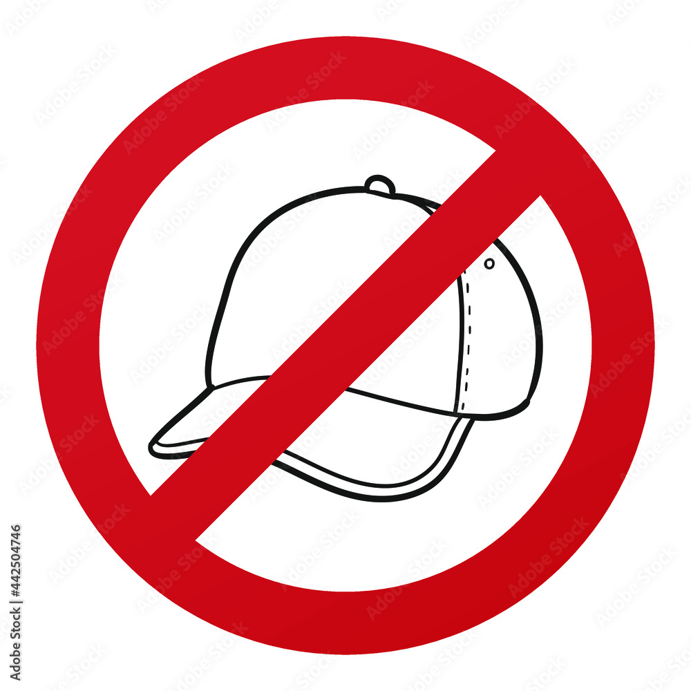 No Cap Symbol Isolated on White Background. Baseball Vector ...