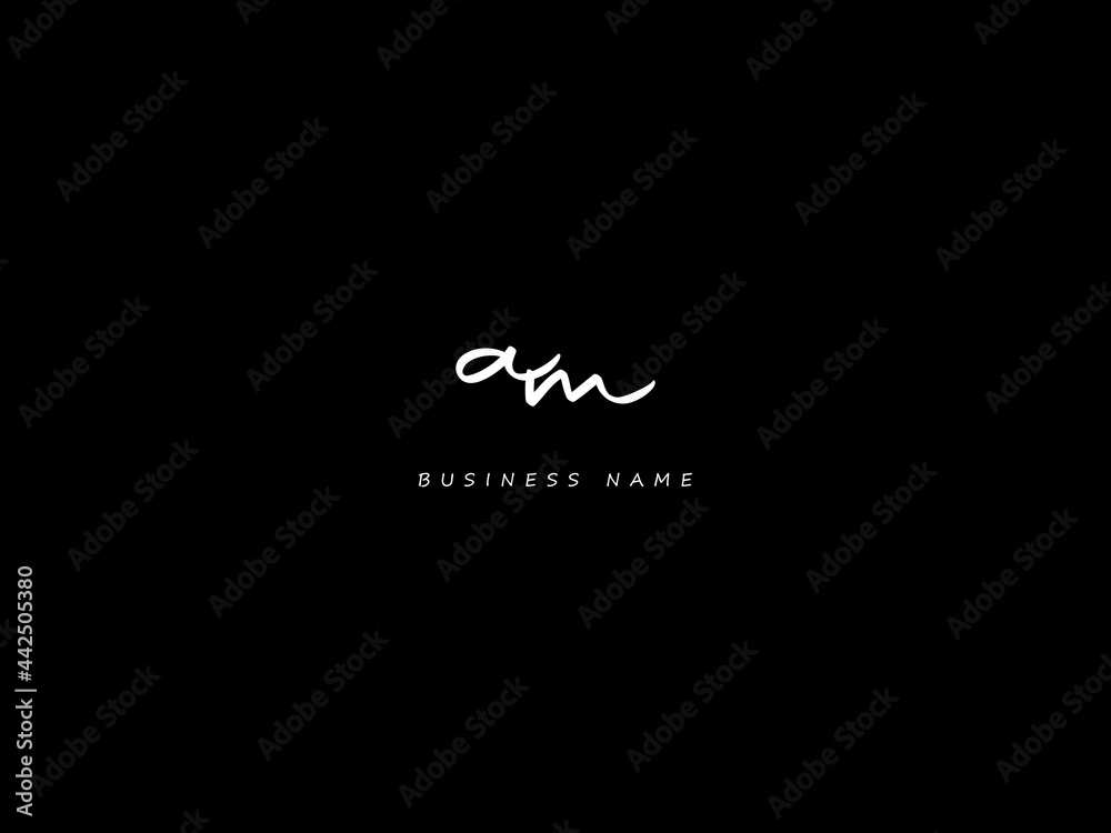 Letter AM Logo, signature am logo icon vector for your business Stock ...