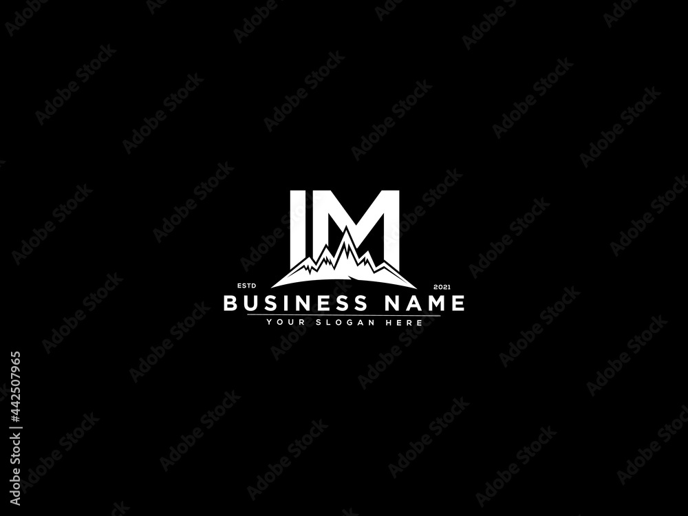 Letter IM Logo, mountain im logo icon vector for river forest hill ...
