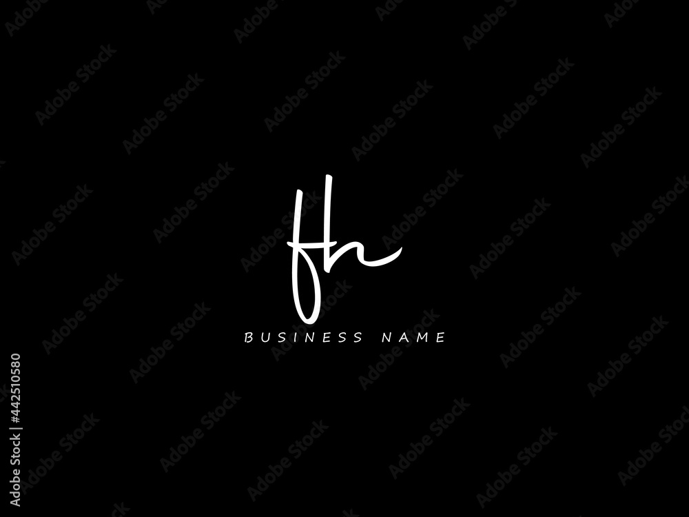 Letter FH Logo, signature fh logo icon vector for your business Stock ...