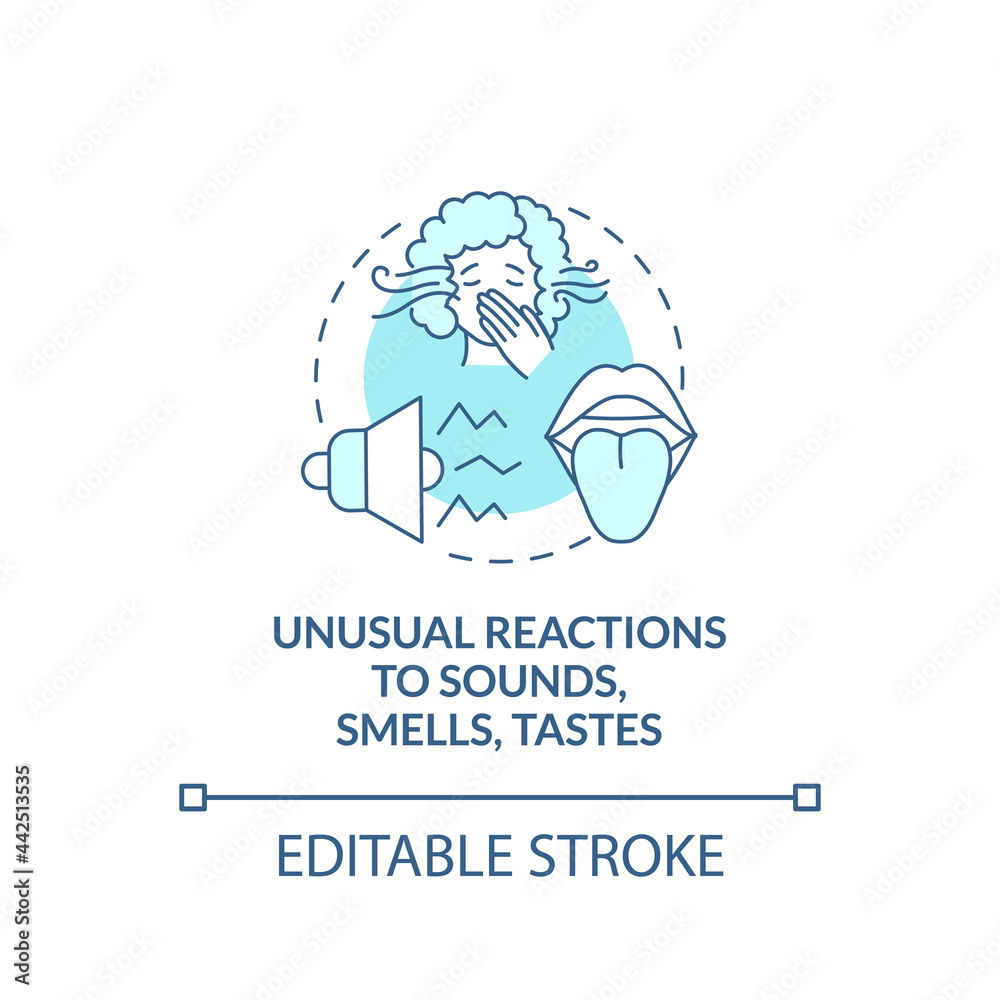 Sensory sensitivity concept icon. Autism symptom abstract idea thin ...