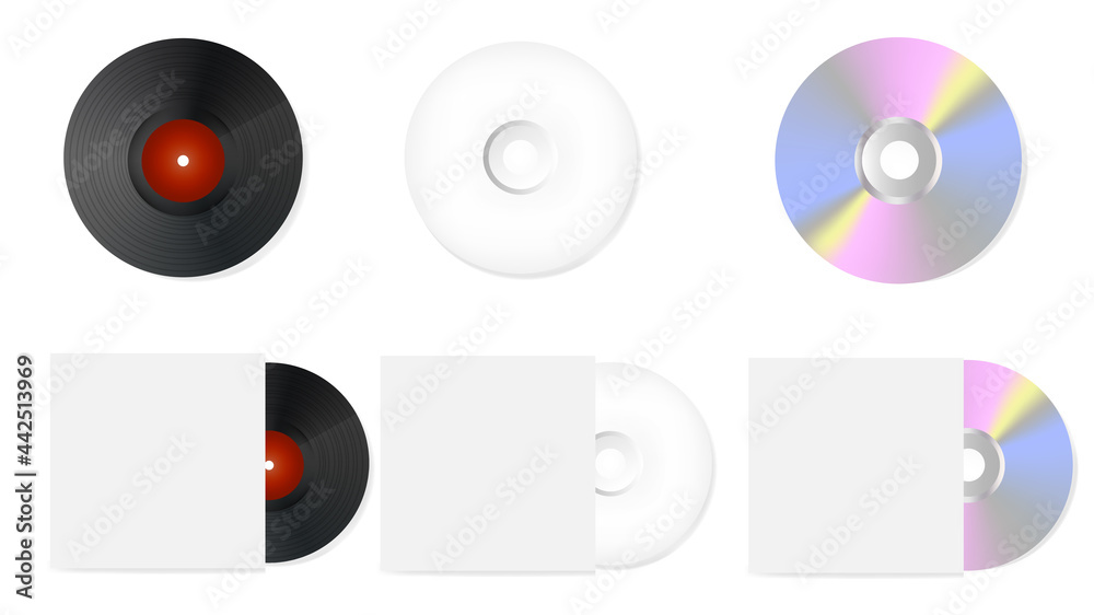 Set of CD and covers.Template for album or dvd.Realistic vector ...