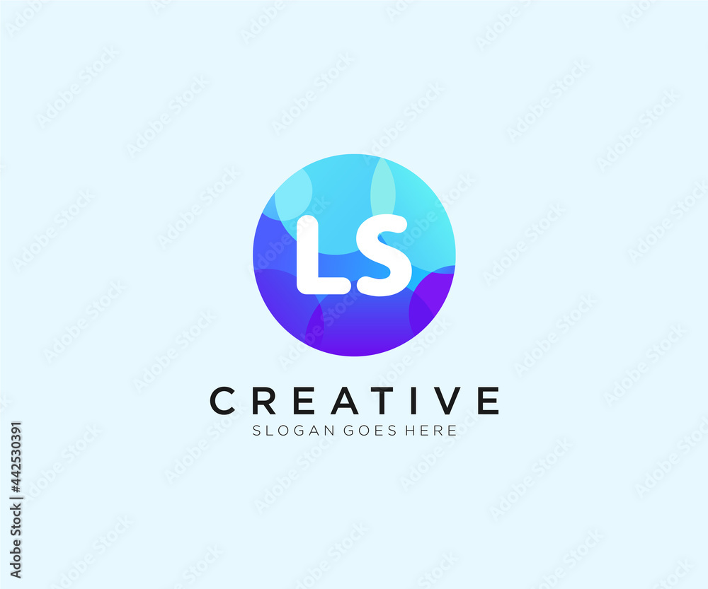 LS initial logo With Colorful Circle template vector. Stock Vector ...