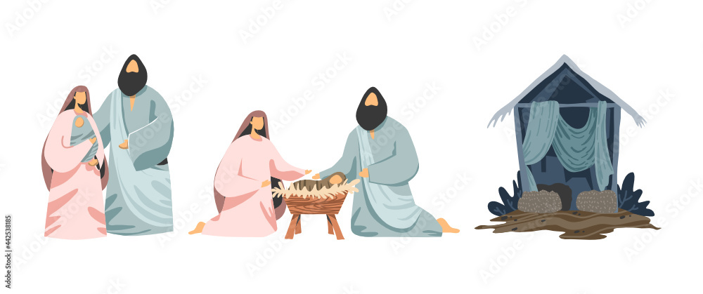 vector jesus born Religious concepts. Stock Vector | Adobe Stock
