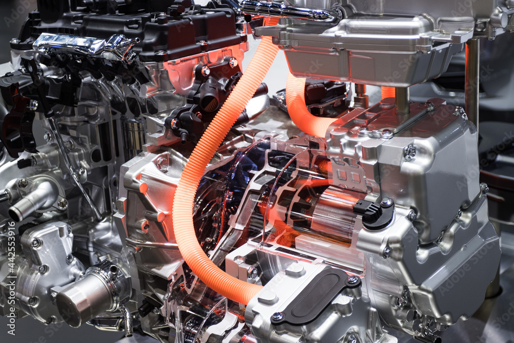 Bangkok Thailand :- March 26, 2021 Car engine NISSAN The new Technology ...