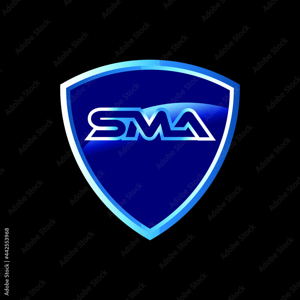 SMA letter logo design with black background in illustrator, vector ...