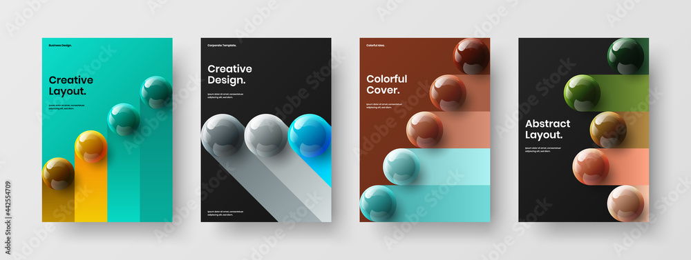 Clean magazine cover vector design layout set. Amazing realistic ...