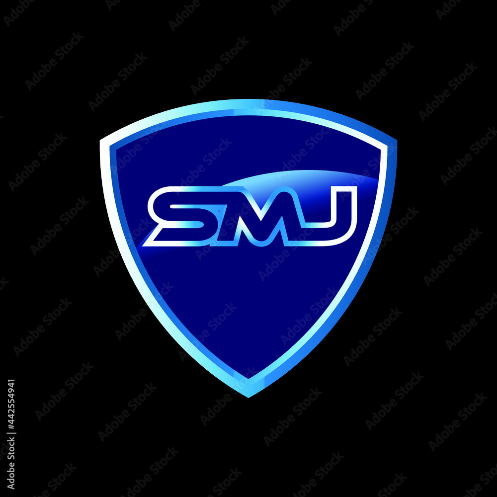 Vecteur Stock SMJ letter logo design with black background in ...