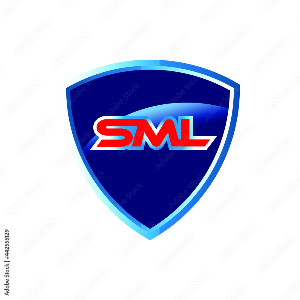 Vecteur Stock SML letter logo design with black background in ...