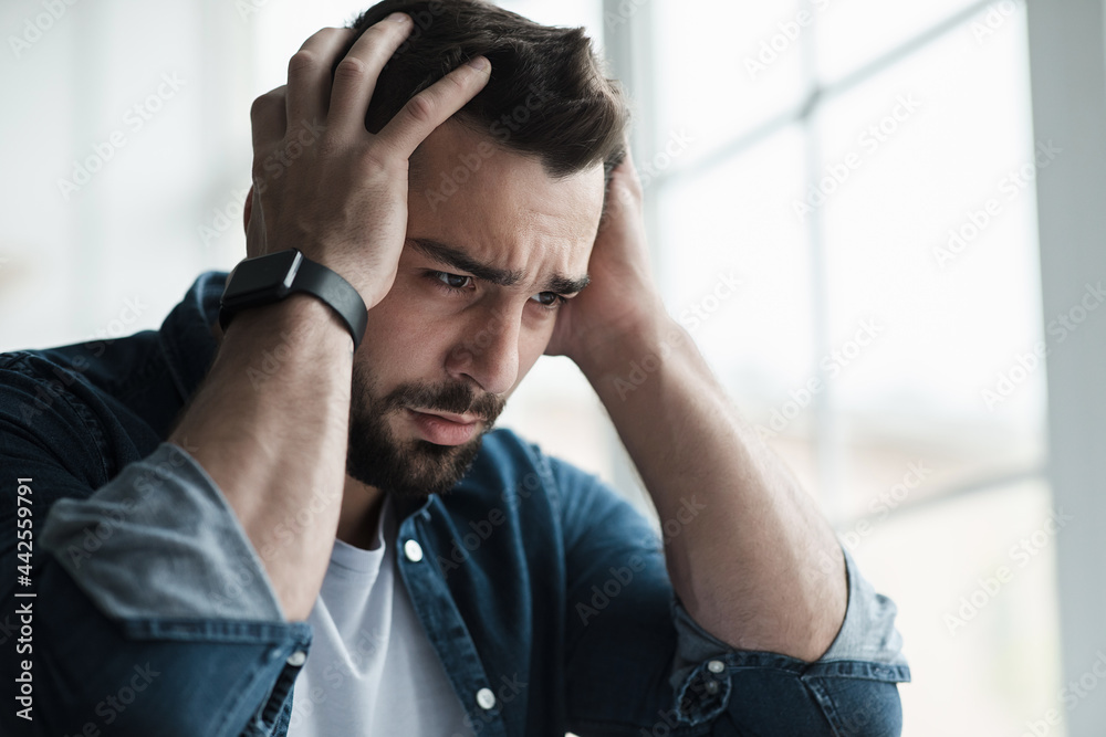 Negative human emotions, facial expression, bad feelings, dramatic and ...