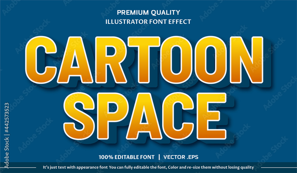 Cartoon space font effect Stock Vector | Adobe Stock