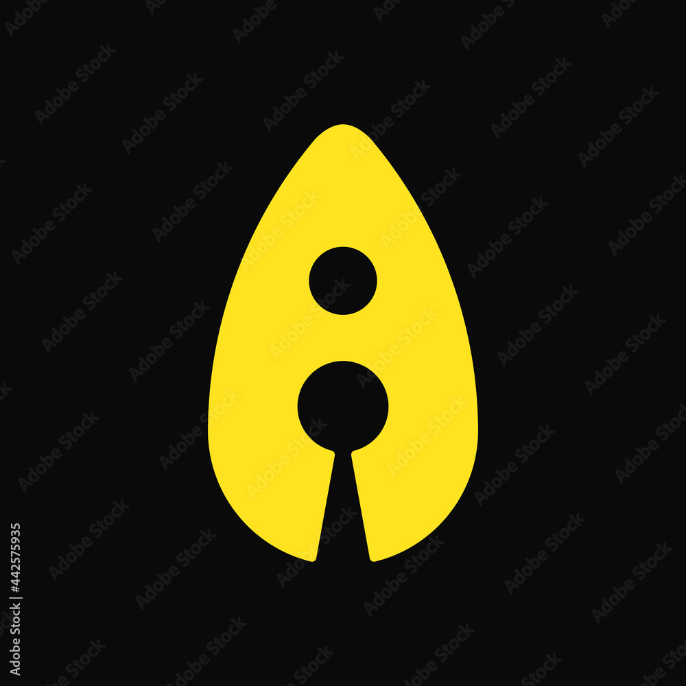 Letter A Key Hole Logo Concept. Yellow. Logo, Icon, Symbol and Sign ...