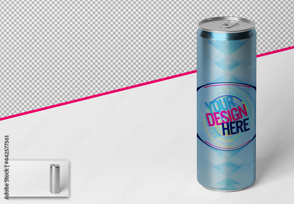 Mockup of a Metal Can Stock Template | Adobe Stock
