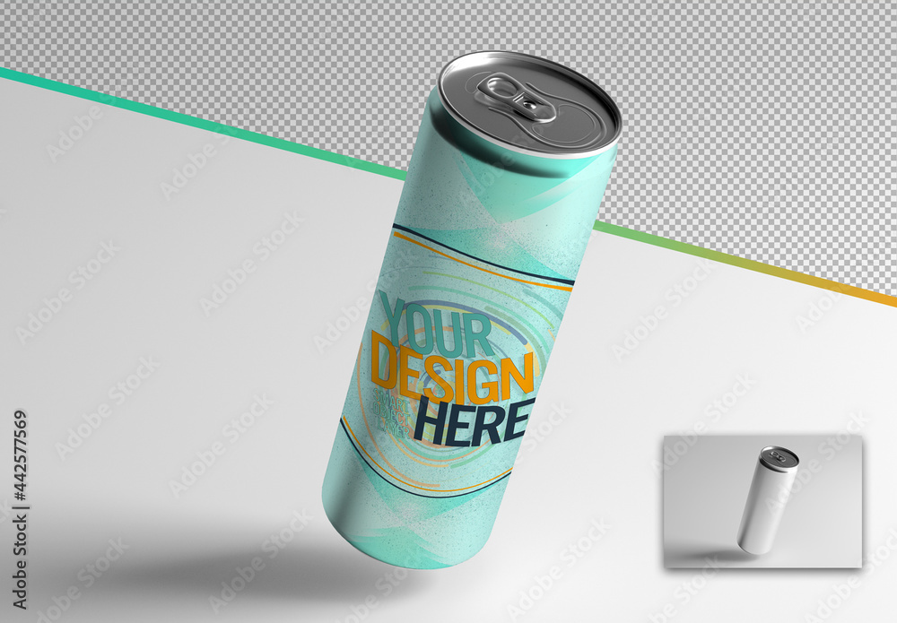 Mockup of a Metal Can Stock Template | Adobe Stock