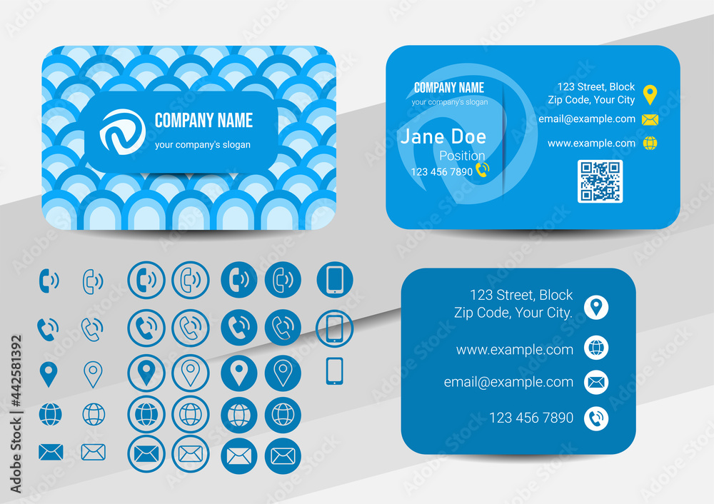 Business Card. set of icons to customize card layout. Vector ...