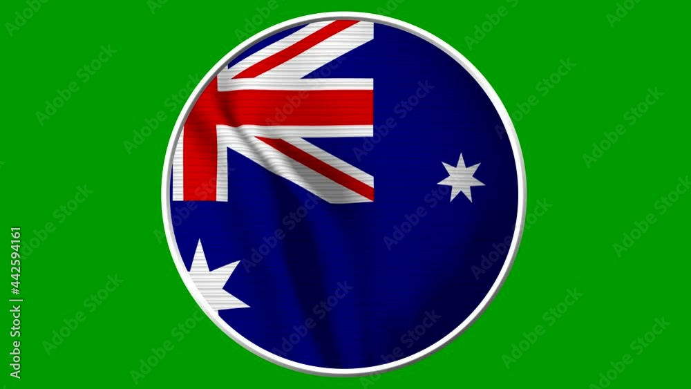 Australia Circular Flag Loop - Realistic 4K flag waving in the wind ...