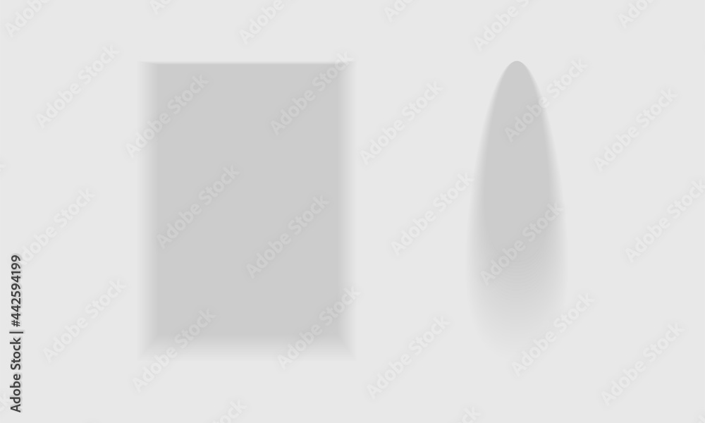 Shaped Drop Shadow as Visual Effect in Graphic Design Vector Set Stock ...