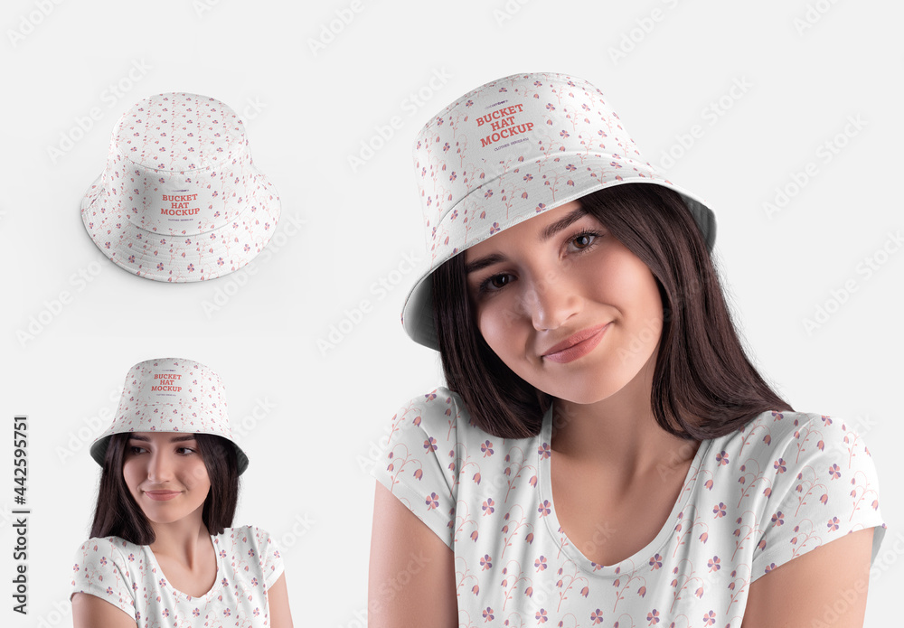 3 Bucket Hat Mockups Stock Template | Adobe Stock