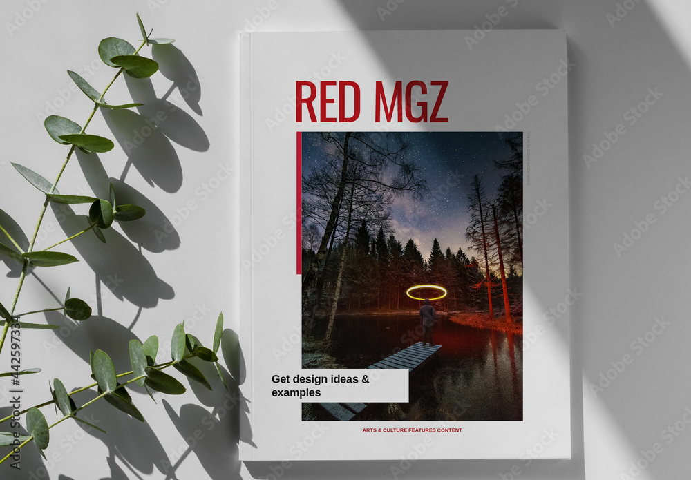 Red Magazine Layout Stock Template | Adobe Stock